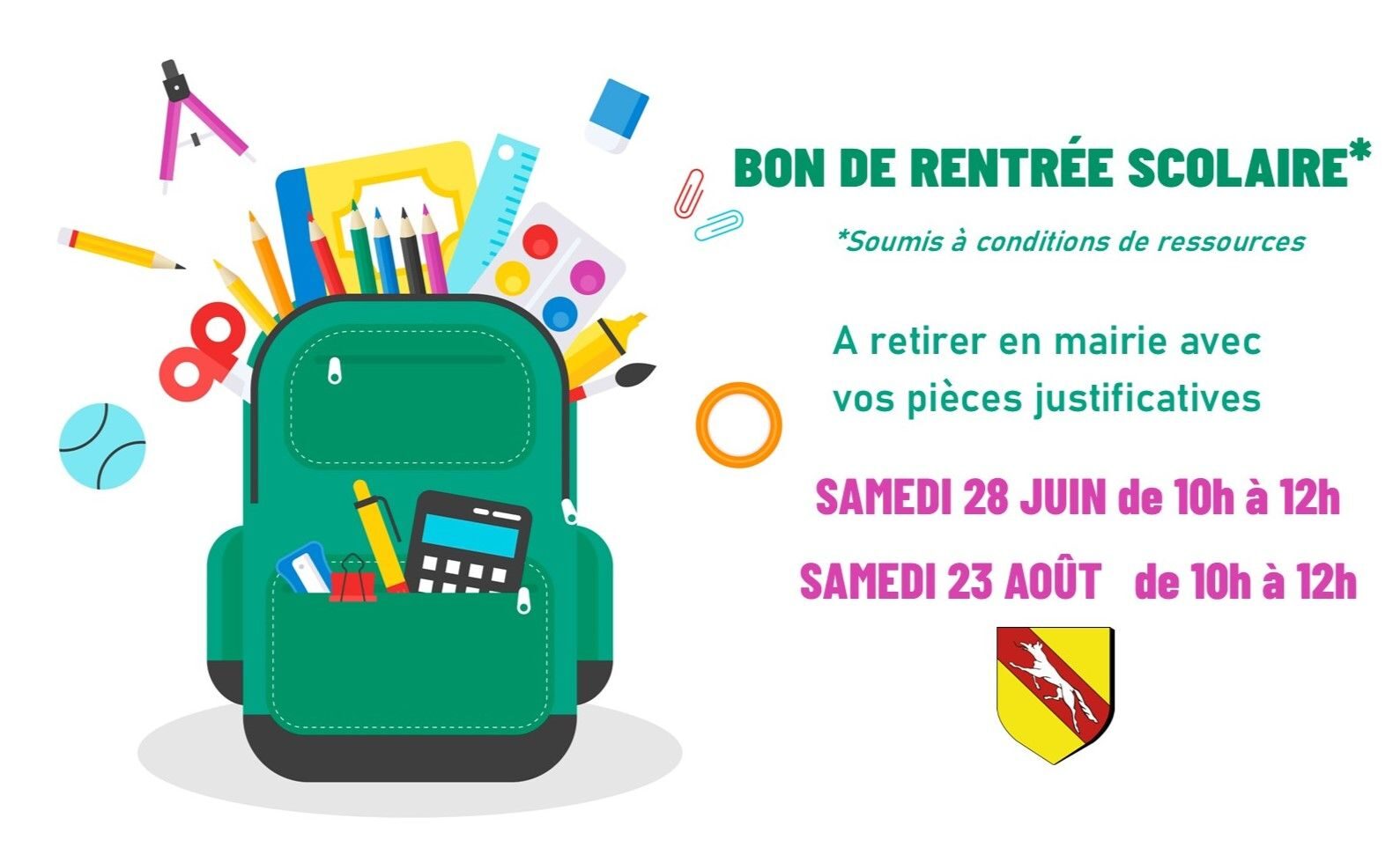 Bon de rentrée scolaire - Gambais (78)